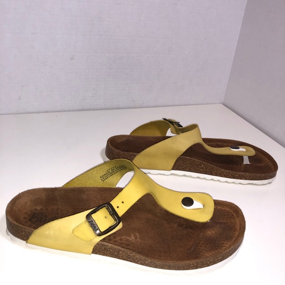Biostep | Shoes | Biostep Yellow Leather Thong Toe Post Slide Sandal ...